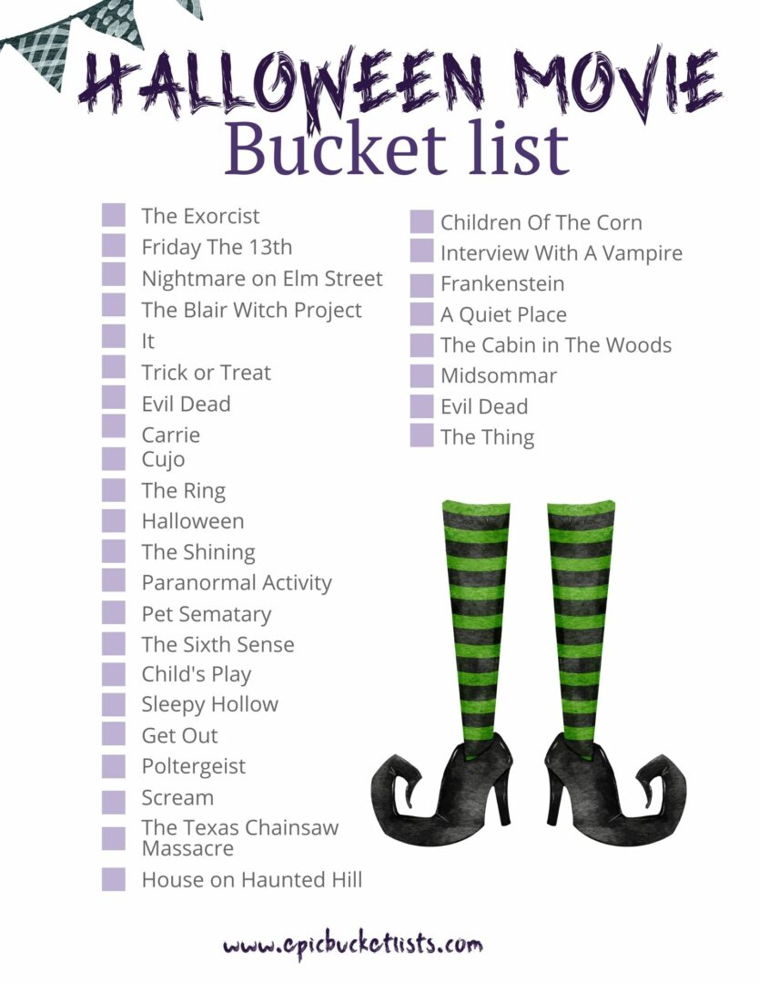 Halloween Movie Bucket List: 60+ Movies With Free Printable
