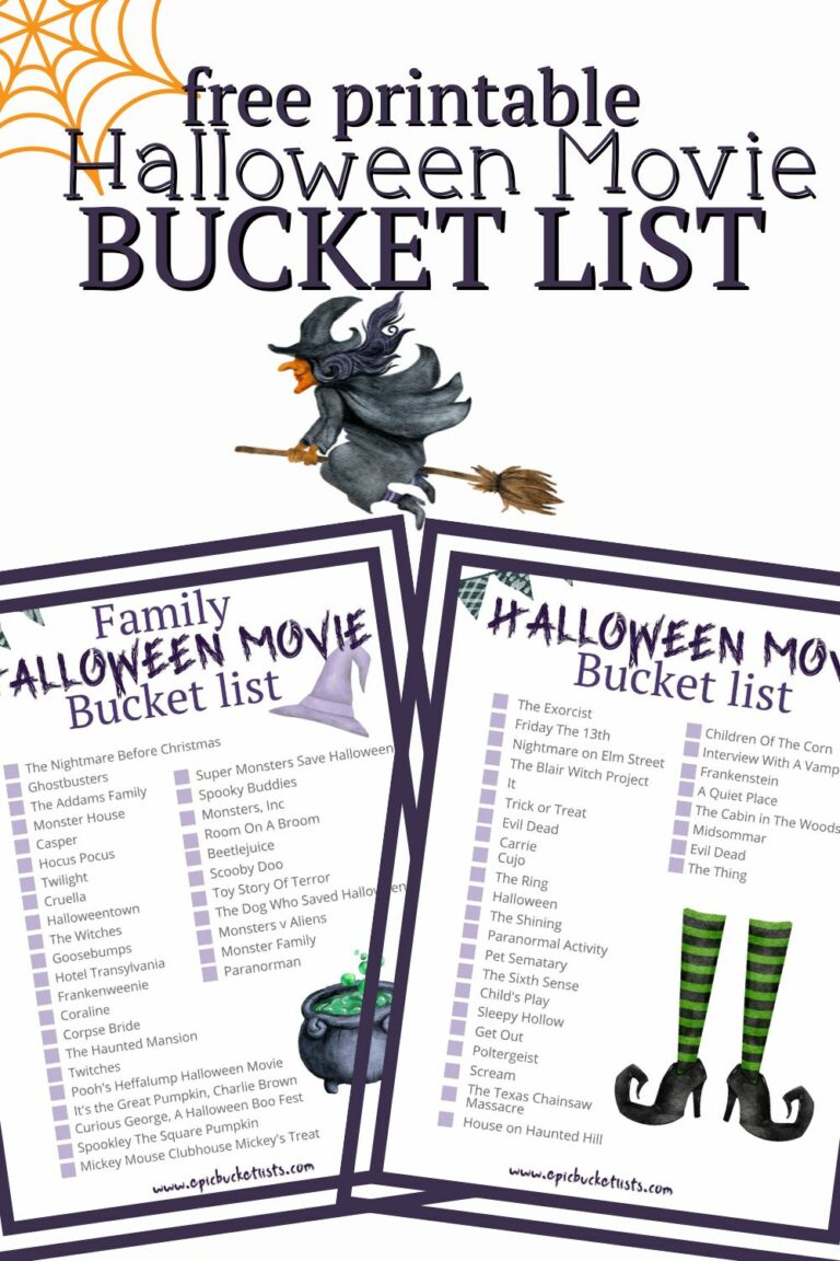 Halloween Movie Bucket List: 60+ Movies With Free Printable