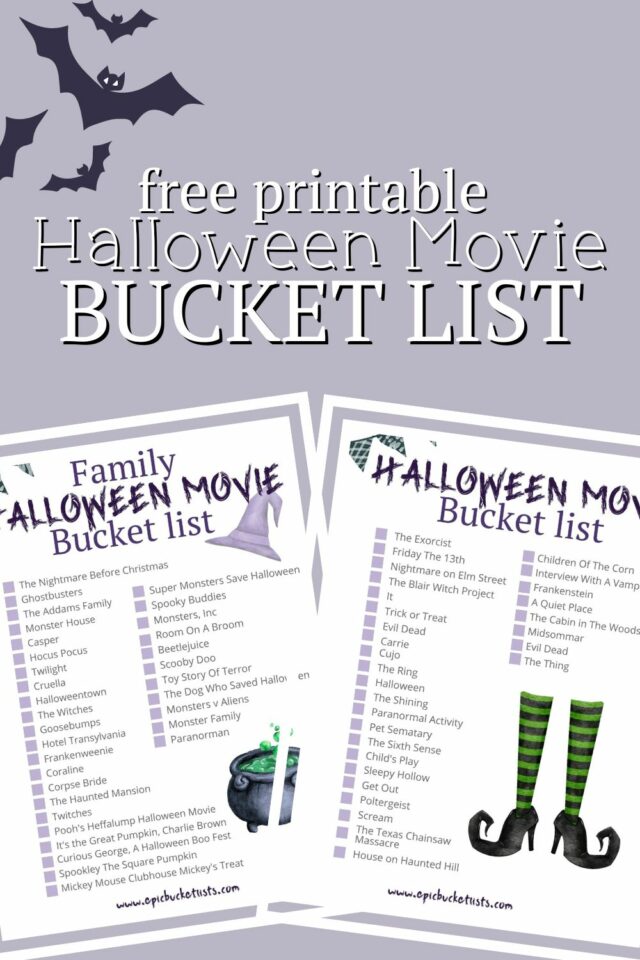 Halloween Movie Bucket List: 60+ Movies With Free Printable