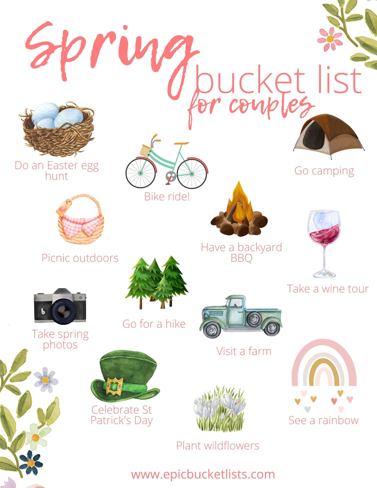 Spring Bucket List For Couples: 50 Amazing Spring Date Ideas