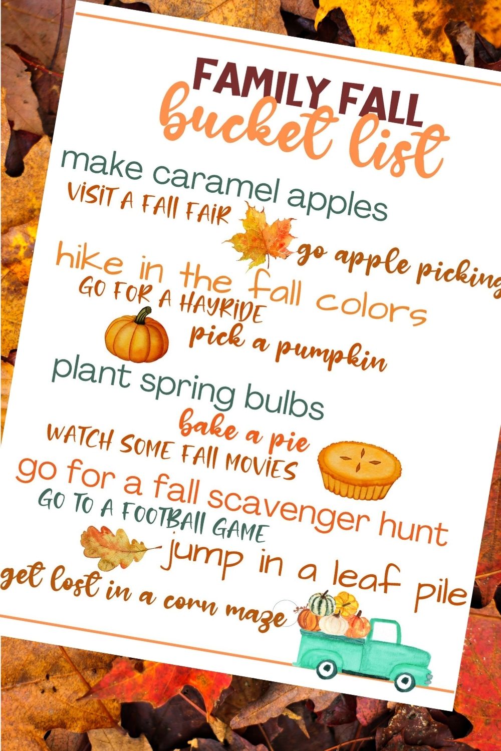 Free Printable Fall Bucket List For Families