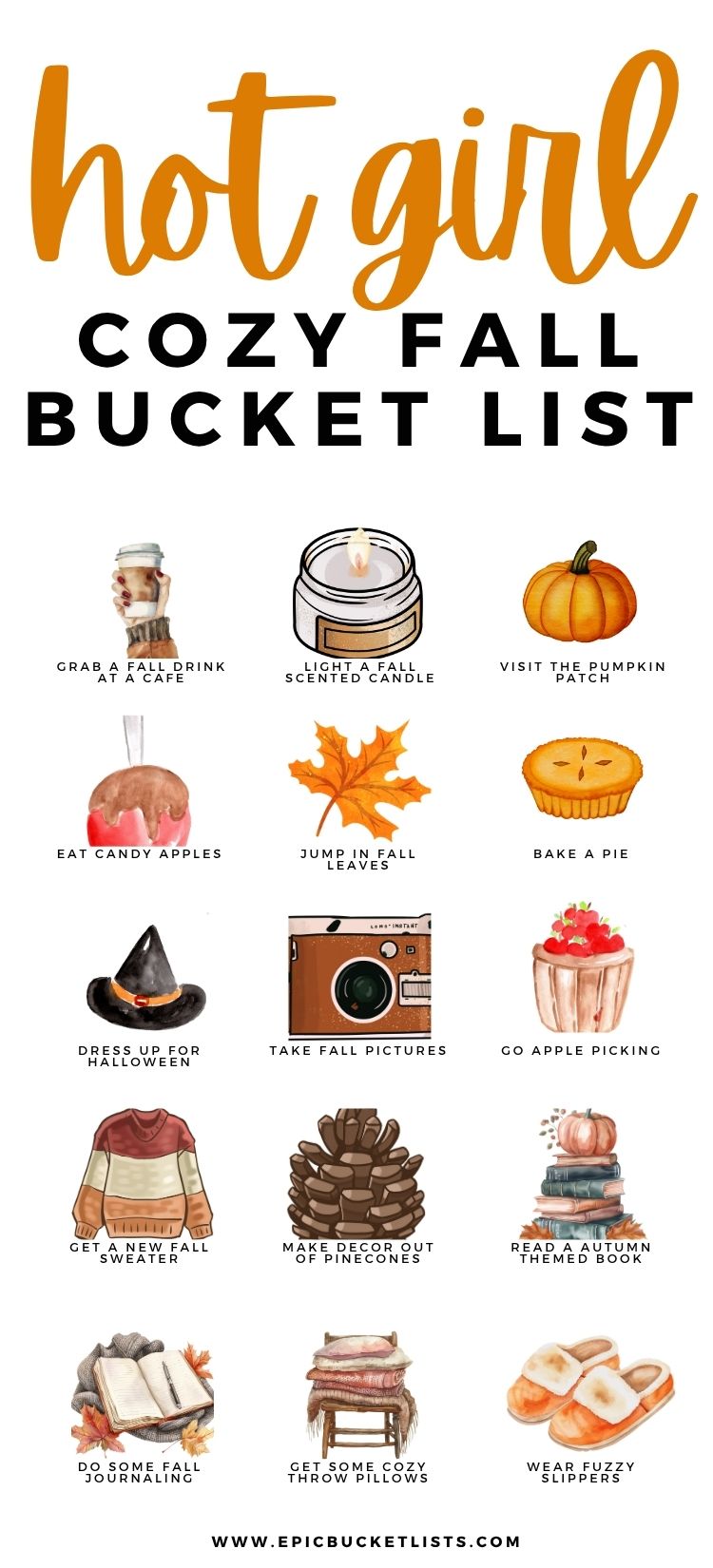 Cozy Fall Bucket List For Hot Girl Autumn Vibes